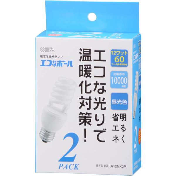 【発売日：2025年01月15日】●色:昼光色●スタイル:2個入●ブランド オーム(OHM)●ライトタイプ 蛍光灯●ワット数 12 W●電球ベース E26●ライトカラー 昼光色●製品型番 :EFD15ED/12NX2P●梱包サイズ :14....