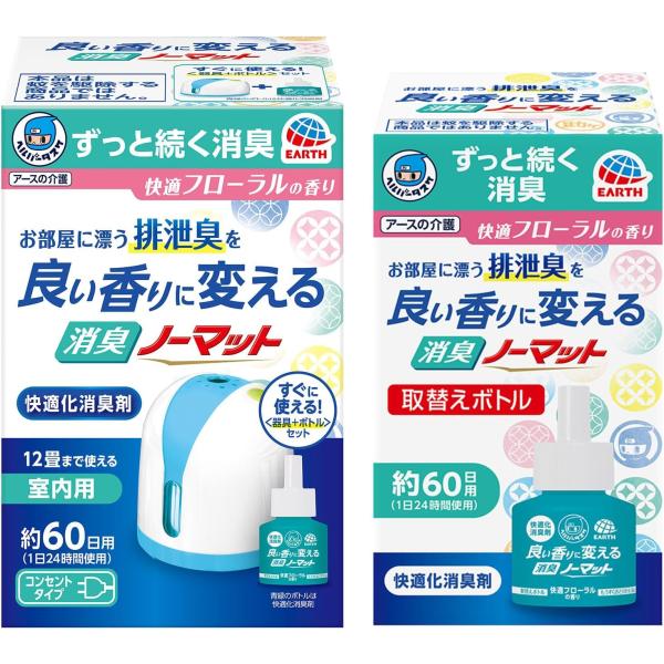 【発売日：2025年01月15日】●フレーバー名:消臭ノーマット+臭ノーマット取替ボトル1本入●香り:フローラル●色:ホワイト●ブランド:ヘルパータスケ●商品の形状:エアゾール●香りの持続時間:60 日々●香りの系統:フローラル●商品(左)...