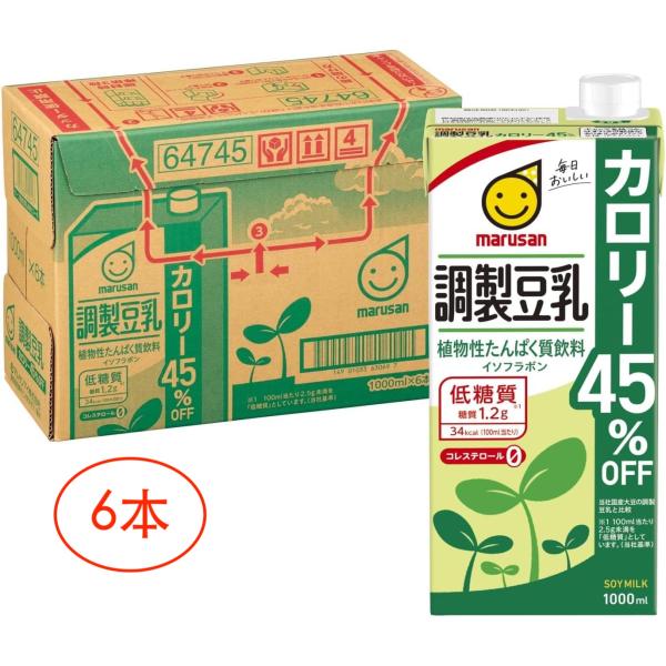 【発売日：2025年01月15日】●ブランド:マルサン●風味:豆乳●ユニット数:6 本●商品の形状:液体●商品体積:1000 ミリリットル●商品の重量:6.45 キログラム●パッケージ重量:6.47 キログラム●原産地:中部地方●パッケージ...