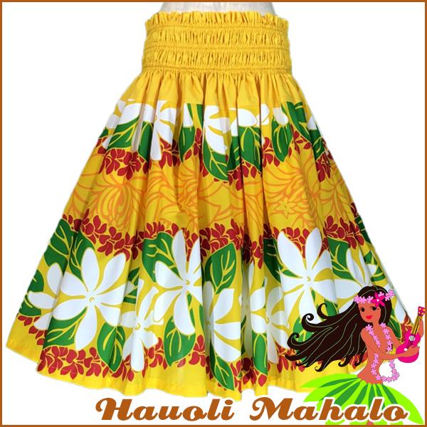 ＜商品情報：サイズ(約)＞ウエスト：フリーサイズ丈：約71cm生地：ハワイ柄部分/ハワイ直輸入生地 ハワイ産HauoliMahalo完全オリジナル！ハワイ柄と無地の切り替えがとってもエレガントなパウスカートです。実店舗でも数多くチームオーダ...