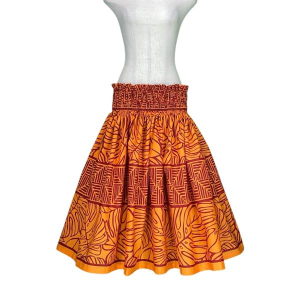 ＜商品情報：サイズ(約)＞スカート丈：73cm※丈の長さ変更をご希望の場合は、事前にメールかお電話でご相談ください。ハワイ直輸入生地を使ったおしゃれなパウスカート。ウエストのゴムは日本製高品質ゴムを使用！Hauoli Mahalo独自の縫製...