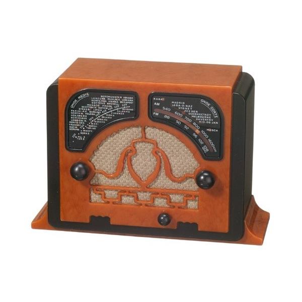 １９３４年、イタリアで発売された名作ラジオのミニチュア復刻版。スピーカーを覆う網細工技術の向上が、本体をユニークなデザインに設計ことを可能にした代表的なラジオです。受信周波数：　ＡＭ（530 - 1,600 KHz）/ＦＭ(76 - 90 ...