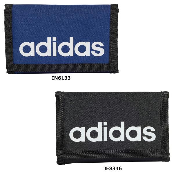 アディダス adidas リニア ウォレット 二つ折り財布 学生 小学生 中学生 高校生 ケース お金 日常使い 買い物 ロゴ入り コンパクト メンズ レディース 男性用 女性用  KUK82　大切なものを一つにまとめられる、アディダスのウ...
