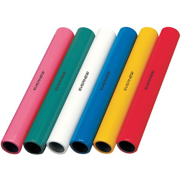 エバニュー EVERNEW リレーバトンアルミ製 6色組 体育 授業 体育授業 体つくり 部活 運動 バトン  EGA190　中学・高校の運動会はアルミバトン。アルミバトン(6色組)。