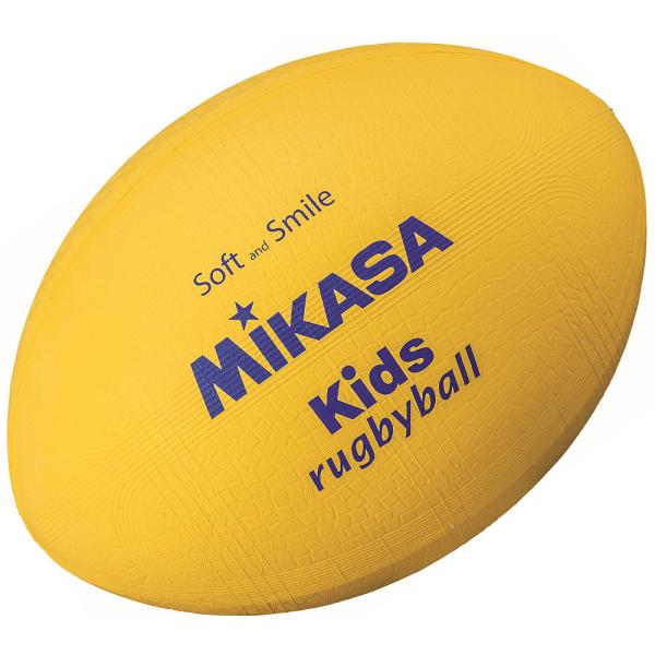 ミカサ MIKASA スマイルラグビー ラージサイズ イエロー ジュニア キッズ ラグビー ボール ゴム 合成ゴム製ボール 耐候性 ラージサイズ クラブ 練習 試合 トレーニング  KFY　耐候性に優れた特殊配合ゴムを使用。やわらかく、扱い...
