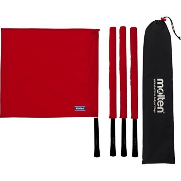 モルテン molten 線審フラッグ 赤 審判 レフェリー 審判用品 審判グッズ 旗 試合 4本セット 収納袋付き 旗着脱可 台湾製 回転 面ファスナー固定式 バレーボール ゲーム  QV0020R　バレーボール 　鳴りがよく、からまりにく...