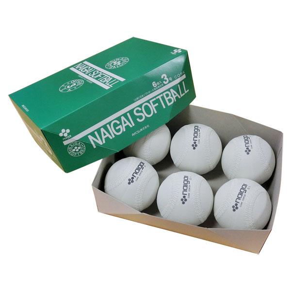 ナイガイ NAIGAI ナイガイ ソフトボール 検定3号 コルク芯 136201 ホワイト 抗菌 部活 練習 トレーニング 試合 大会 体育 チーム クラブ活動  S3C