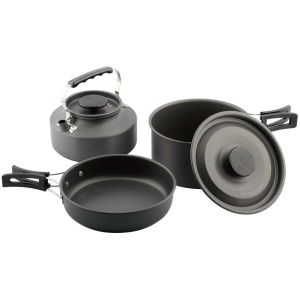 キャプテンスタッグ CAPTAIN STAG CAPTAIN STAG Easy アルミクッカーセット  UH4121　アウトドア　アウトドアに必要な調理器具を集めたクッカーセット。熱伝導率の高い軽量アルミ合金製、表面には耐食性の高い硬質ア...