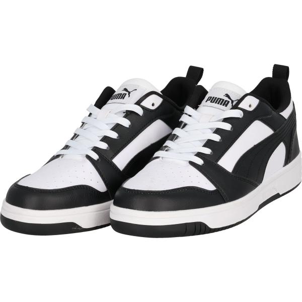 プーマ PUMA リバウンド V6 ロウ ユニセックス プーマ ホワイト/プーマ ブラック/プーマ ホワイト スニーカー 靴 シューズ 通勤 通学 散歩 お出かけ 運動会  39232801　バスケットボールにインスパイアされたリバウンド ...