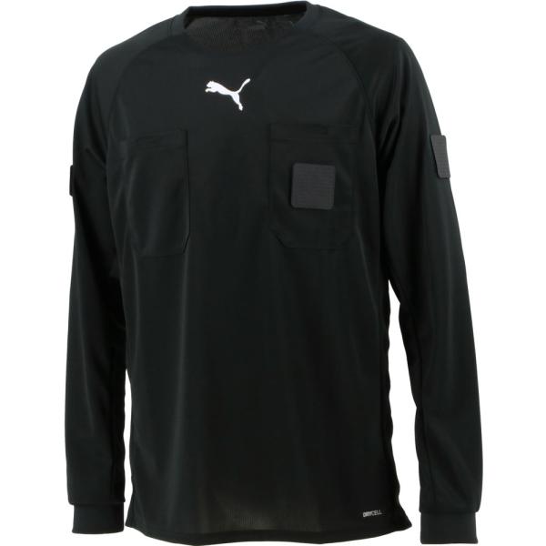 プーマ PUMA LS レフリーシャツ フットサル レフェリーシャツ トップス ウエア 長袖 ロングスリーブ 審判 Tシャツ 部活 クラブ活動 サークル 着替え トレーニング  705378 01　サッカー　新しいリスペクトワッペンにも対応可能。