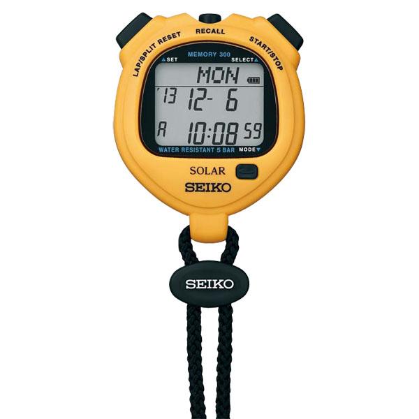 セイコー SEIKO SOLER STANDARD イエロー 体育 競技一般用 ストップウオッチ ソーラー充電 タイマー 計測 ラップタイム スプリット 二段表示 サウンドオフ機能  SVAJ003　電地交換の必要がないソーラー充電ストップ...