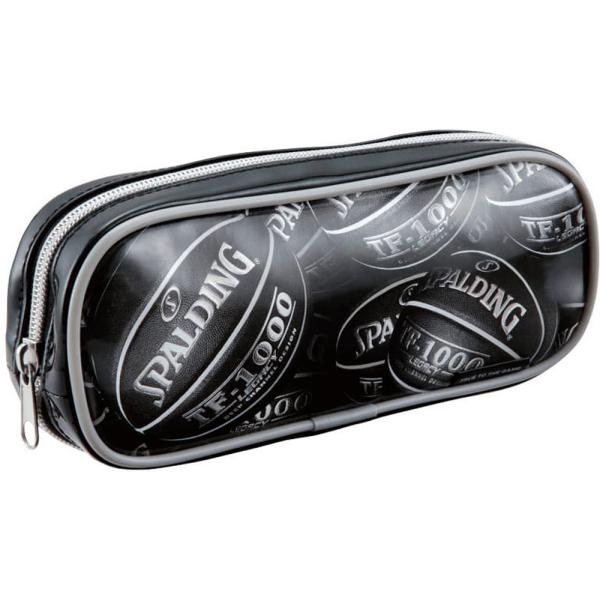 スポルディング SPALDING プリントペンケース BLK ペンケース 筆箱 学校 バスケットボール 授業 勉強 オフィシャル 鉛筆 消しゴム シャーペン 文房具 ステーショナリー バスケ  SPF130B　バスケット　ファスナーを一周ぐ...