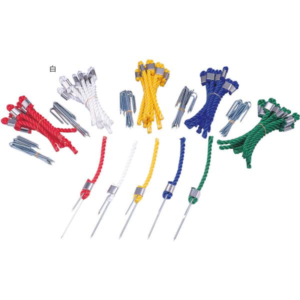 三和体育 ポイントマーカー10mm 白 学校 体育 部活動 授業 備品 器具 用品 運動会 体育祭 レクリエーション スポーツフェスティバル 整備 グラウンド 校庭  S2866　極太ロープで視認性が良いマーカーです。