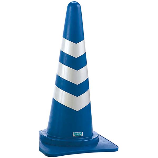 三和体育 カラーコーン70 反射タイプ 青 学校 体育 授業 部活動 クラブ活動 器具 備品 用品 用具 安全対策 セーフティ 反射テープ付 ポリエチレン製 日本製  S4137　反射テープ付きカラーコーンです。