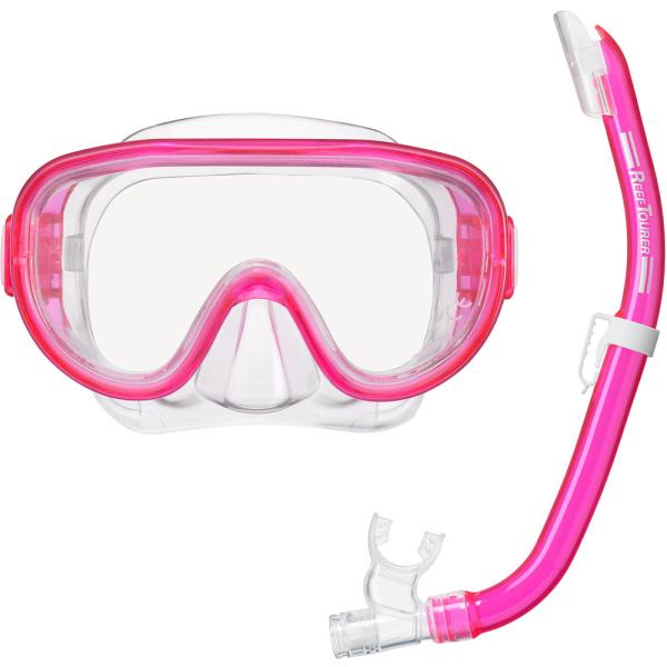 リーフツアラー Reef Tourer ReefTourer リーフツアラー シュノーケリングセット2点 大人用 マスク フィン ゴーグル スノーケリング スノーケル 海水浴 メンズ レディース  RC9104　マリン　広視界1眼マスクとシ...