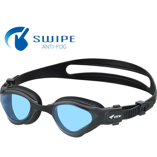 ビュー VIEW DELFINA SWIPE トライアスロン レーシング クッション付 スイミングゴーグル メンズ レディース 長時間 部活 クラブ サークル 安定 UVカット  V2000SA BLBK　スイミング　あらゆる自然環境下での...