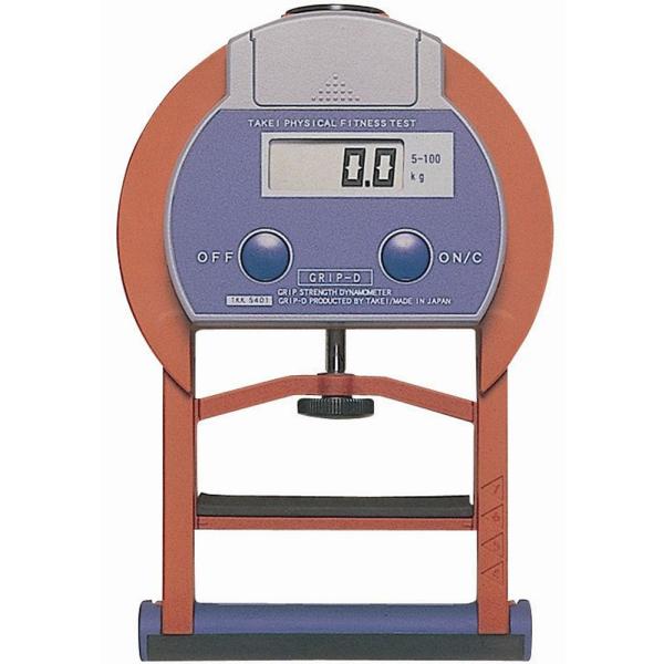 タケイ TAKEI 竹井機器 グリップD デジタル握力計 体力測定 日本製 T2177同一品  TKK5401　上肢の静的筋力を代表する尺度である握力を測定します。左右交互に計4回の測定終了後、左右各最大値の平均値をデジタル表示します。T2...