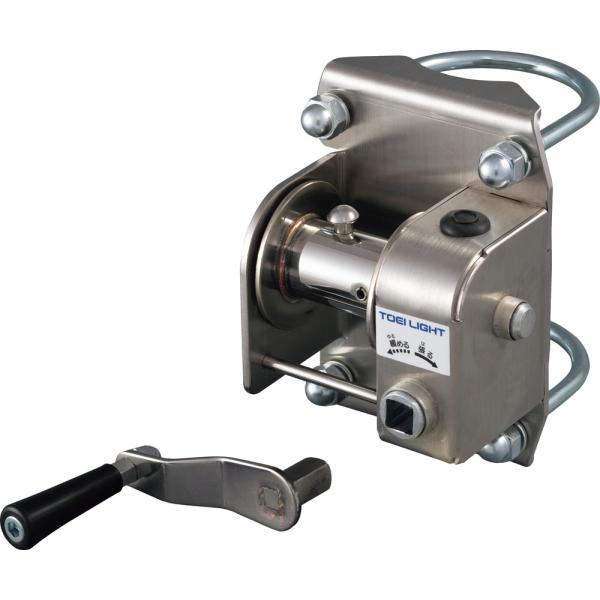 トーエイライト TOEI LIGHT ステンレスネット巻 凹型  逆転防止機能付 バレー・テニス支柱76mm用 球技 ネット巻き取り器 備品 部活 クラブ活動 体育器具 学校 練習 試合 大会  B2985　耐久性にも優れ錆びにくいステンレス製。