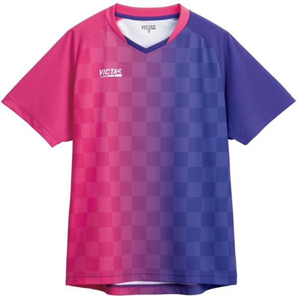 ヴィクタス VICTAS バーティカル グラデーション ゲームシャツ VERTICAL GRADATION GS シャツ ウエア JTTA公認 メンズ レディース 吸汗速乾 抗菌 防臭 UVカット  612101 7181　卓球　吸汗速乾性...
