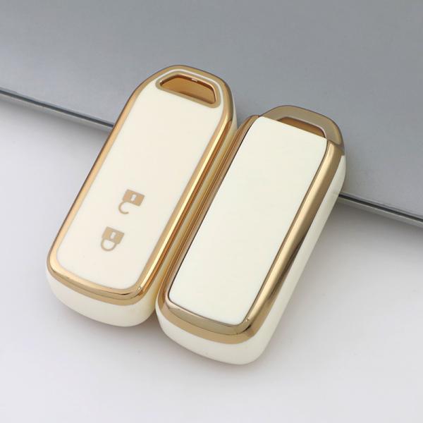 車のスマートキーをやさしく全面保護する専用カバーでございます。車種専用設計のためフィット感がいいです。手のひらサイズに収まる丁度良いサイズ感を実現、持ち運びも邪魔になりません。【カラー】 ホワイト×ゴールド【素材】TPU【適合車種】※ご購入...