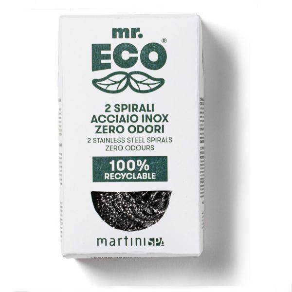 イタリアMartini S.P.A.社のmr.ECOシリーズのたわしです。ステンレス製の研磨用たわし2個セットです。フライパンや鍋、ポット、オーブンやセラミック、ステンレスの製品にお使い頂けます。＃テフロン加工や類似の加工が施されている製品...