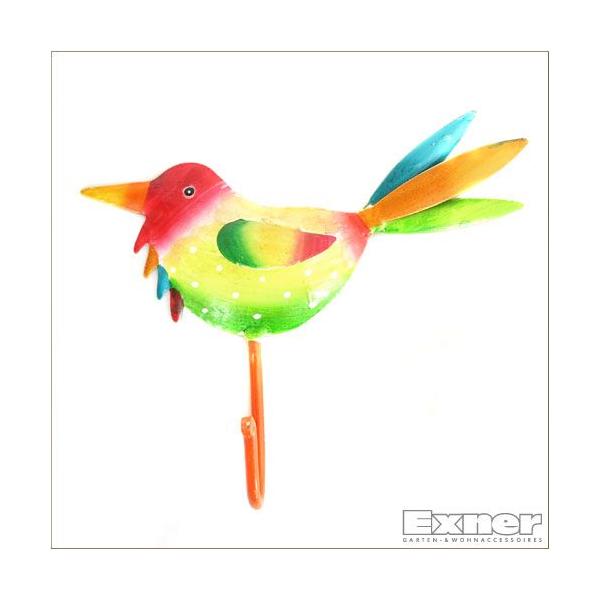 ドイツExner社の、ブリキ製の壁掛けフックです。お洒落で可愛らしいアンティーク風。立体的でカラフルなデザインの小鳥が可愛らしく、お部屋のアクセントにおすすめです。裏側の穴にねじをひっかけてお使いいただくタイプです。※アンティーク風デザイン...