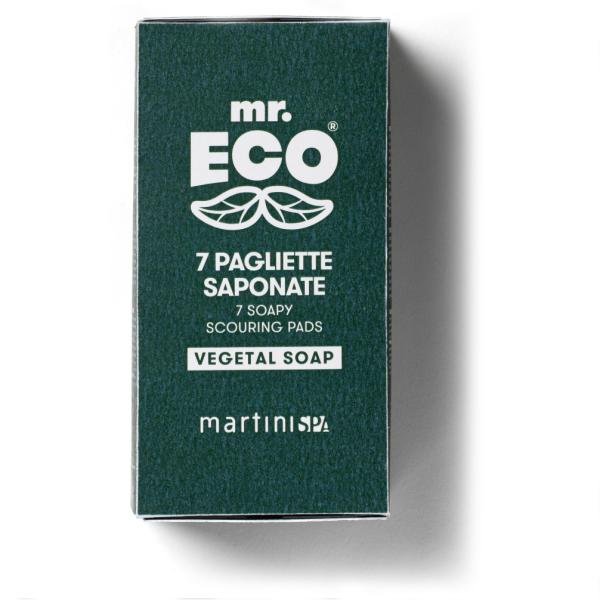 イタリアMartini S.P.A.社のmr.ECOシリーズのたわしです。ココナッツオイルとレモンの香りの植物性石鹸を含んだスチールウール製パッドです。＃テフロン加工や類似の加工が施されている製品には使用しないでください。鍋、オーブンパン、...