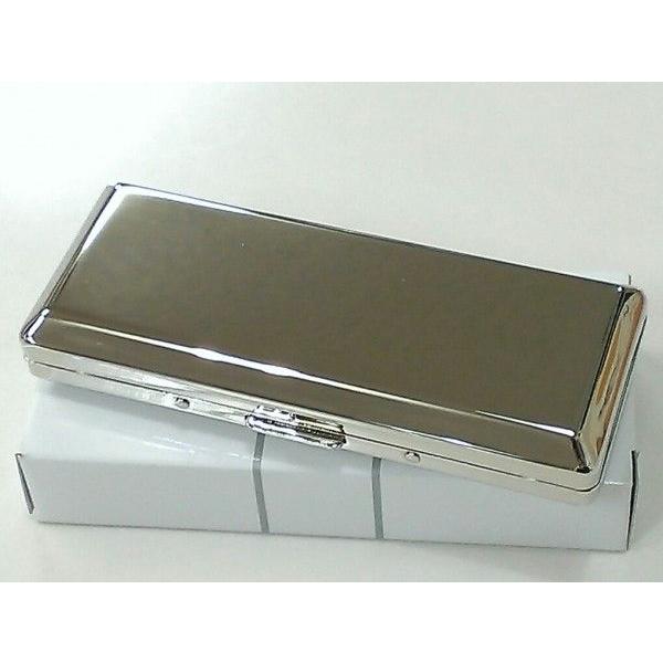 【コンパクトサイズ　メタルシガレットケース】☆手軽に持てるコンパクト設計が特徴的(^-^)全面シルバー鏡面仕上げのとても綺麗なシガレットケースです。☆ポケットにすっぽり収まるサイズで携帯に便利♪少量の10本ですので、１日の喫煙量をコントロー...