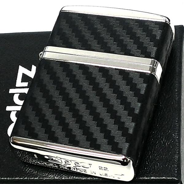 【CARBON SERIES ZIPPO】重みのあるアーマーベースに、ブラックのカーボンを4面連続に貼り込めた質感溢れるスタイリッシュなZIPPOです。本体のベースはシルバーとなっており、ブラックとシルバーの組み合わせがシンプルでかっこいい...