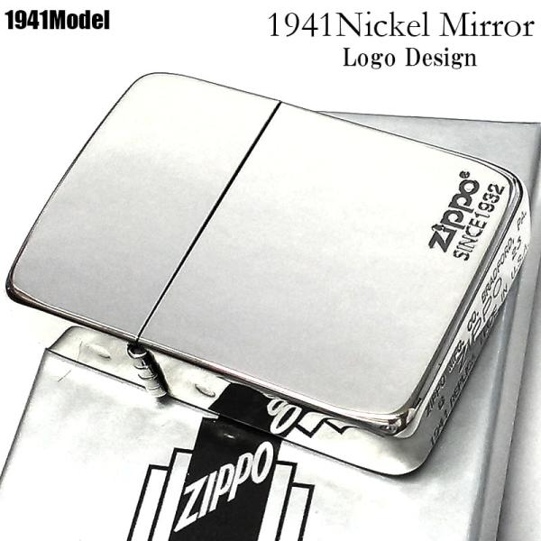 【1941復刻レプリカ ロゴデザイン ZIPPO ニッケルミラー】1941ベースの本体をニッケルミラーで仕上げたおしゃれなジッポライターです！表面には定番のZIPPOロゴの刻印がされており、アクセントになっております。どんなシーンでも使いや...
