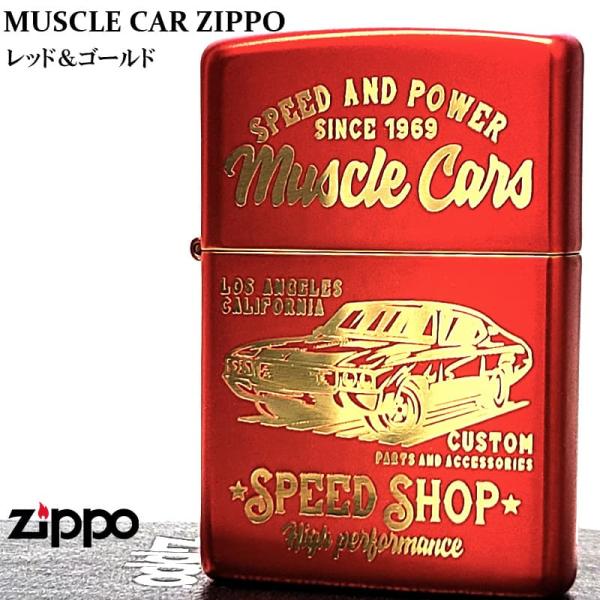 MUSCLE CAR ZIPPOクラシックカーの鼓動を感じる一本マッスルカー全盛期の熱気を、鮮烈なレッド×ゴールドで落とし込んだZippoフロントにはクラシックカーのイラストと「SPEED AND POWER SINCE 1969」の刻印。...