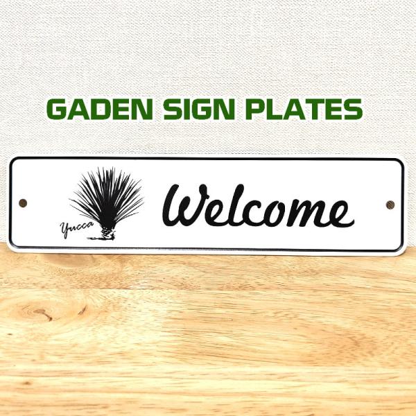 「GADEN SIGN PLATES　YUCCA」アルミの板にプリントしたメッセージサインです。今、流行のガーデニングにワンポイント演出するプレートこのプレートを植物と絡める事で、廻りと差別化できるアメリカンスタイルになります。アルミ製なの...