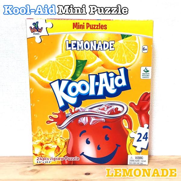 「ミニパズル クール・エイド LEMONADE」アメリカの粉末ジュースのブランド・クールエイドの可愛らしいジグソーパズルです。24ピースのパズルは、完成するとLEMONADEのフレーバーのイラストを楽しむことができます。パズルの難易度もやさ...