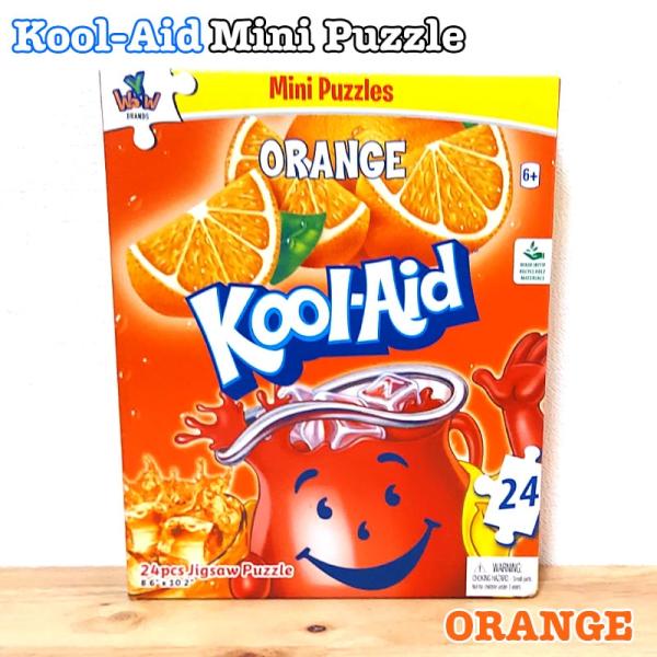 「ミニパズル クール・エイド ORANGE」アメリカの粉末ジュースのブランド・クールエイドの可愛らしいジグソーパズルです。24ピースのパズルは、完成するとORANGEのフレーバーのイラストを楽しむことができます。パズルの難易度もやさしめなの...