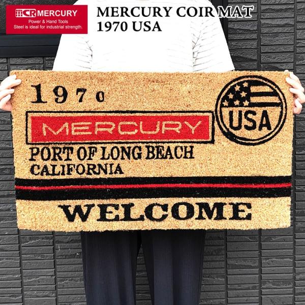 「マーキュリー コイヤーマット 1970 USA」マーキュリーのアメリカンレトロな玄関マットです！玄関やテラスやベランダに敷くだけでお家が一気におしゃれに大変身！アメリカン雑貨が好きな方にもってこいなデザインです。裏面はラバー素材を使用し、...