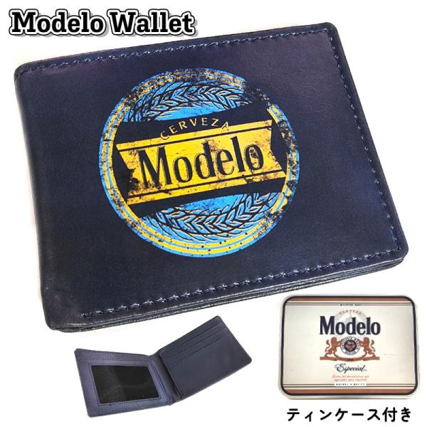 「BIFOLD ウォレット in ティンケース Modelo」メキシコビールで有名なModeloのおしゃれなティンケースと二つ折り財布のセットです。財布はネイビーを基調とし、Modeloのロゴが入ったおしゃれなデザイン。こちらは紙幣・カード...