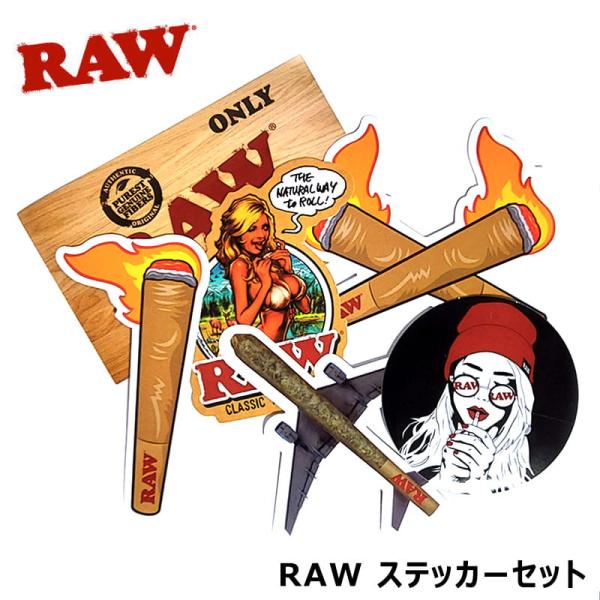 「RAW ステッカーセット」大人気RAWのステッカーの6枚セットです！RAWオリジナルデザインのステッカーが6種類入っています。 耐水性のあるプラスチックシートになっているので車やバイクなど、お気に入りの場所に貼ってお楽しみいただけます♪R...