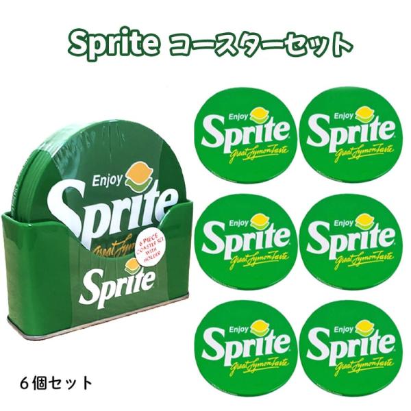 「Sprite ティンコースターセット」Spriteのロゴが入った爽やかなデザインのコースターセットです！こちらは6枚セットとなります♪コースター収納トレイも付いており、使わない時でもディスプレイとして活用できます。繰り返し使えるのでとって...