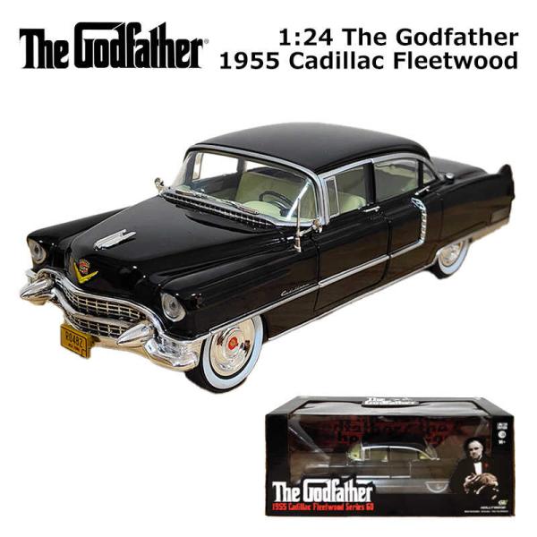 1:24 The Godfather 1955 Cadillac Fleetwood映画『ゴッドファーザー』 1955 Cadillac Fleetwoodを再現した、存在感抜群の1:24スケール・ダイキャストモデル。重厚なブラックボディ、...
