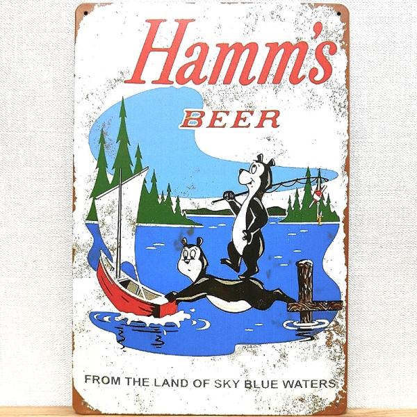 「ティンサイン Bear」Hamm’sのお洒落なアメリカンティンサインです。本当に錆びているようなエイジングデザイン、ヴィンテージ感が溢れるアイテムです。ちょっとしたスペースにも飾りやすいA4サイズ。室内はもちろん、ガレージにもぴったりなデ...