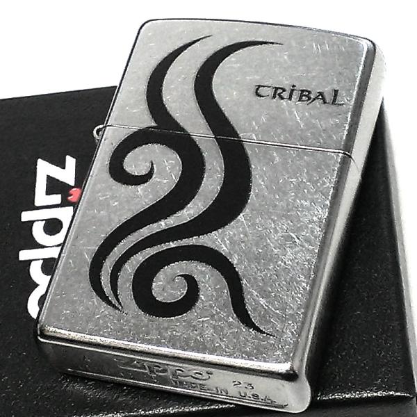 【TRIBAL TATTOO ZIPPO】大きくトライバル模様がワンポイントでデザインされた、非常に味のあるかっこいいZIPPOライターです。長年使い込んだかのような、ヴィンテージ感漂うユーズド仕上げになっています。裏面は無地ですので、シン...