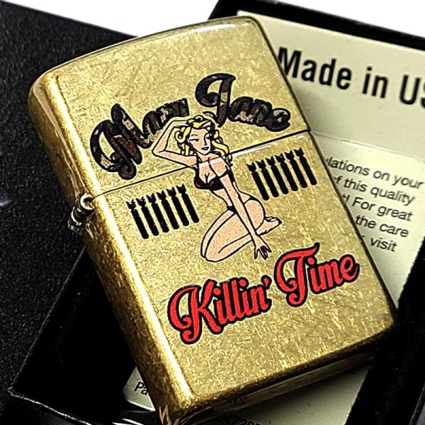 「KILLIN TIME ZIPPO」1950年代風のポップアートを彷彿とさせるレトロモチーフのZIPPOライターです。セクシーな女性とミリタリー風のデザインがアメリカンレトロの世界観を見事に再現しています。長年使い込んだかのような、ヴィン...