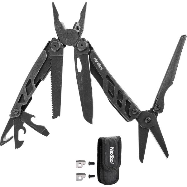 【16 IN 1 マルチツール】・標準ペンチ・ラジオペンチ・YG8・ワイヤーカッター・ハサミ(フルサイズ)・ナイフ・木の鋸・プラス/マイナスドライバー・定規・ボトル/缶切り・ガラスブレーカー・ワイヤーストリッパー・ベルトカッター安全装置 &...