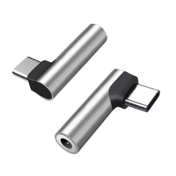 【ハイレゾ音質】 USB C イヤホンジャック変換 USB C-3.5mm イヤホン変換アダプター DAC搭載 16bit/48KHz対応 L字型 3極/４極 TRRS対応 メスからオス 音量調節/通話/音楽対応 iPad Pro Air6...