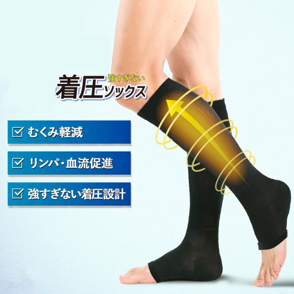 着圧ソックス 寝るとき 大きいサイズ むくみ つまさきなし 足 ベージュ ブラック レディース 送料無料※商品の特性上、返品・交換に対応できませんので予めご了承下さい。【素材構成】ナイロン・ポリウレタン【仕様】強圧・ふくらはぎ20hPa 足...