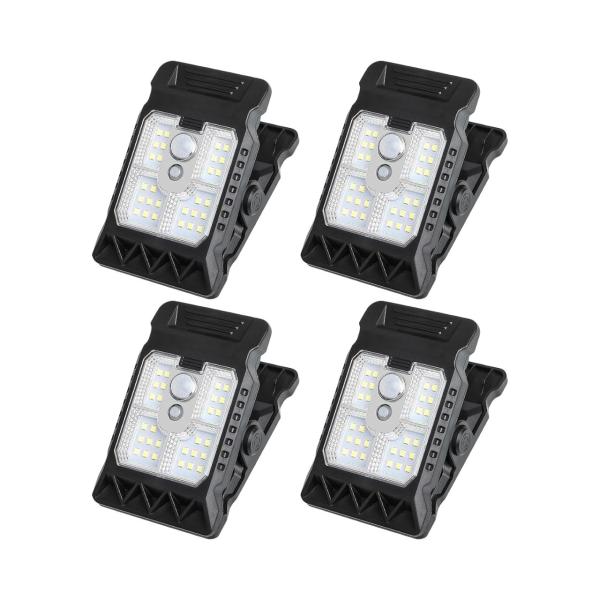 クリップ式ソーラーライト 4点セット人感センサー付きLEDクリップソーラー充電式ライト人の動きを検知するとすぐに照明を点灯。暗い屋外でも遅延なく明かるく点灯するため、夜間の安全性を高めます。防水・耐熱・耐衝撃ABS構造雨の日や雪の日、暑い夏...