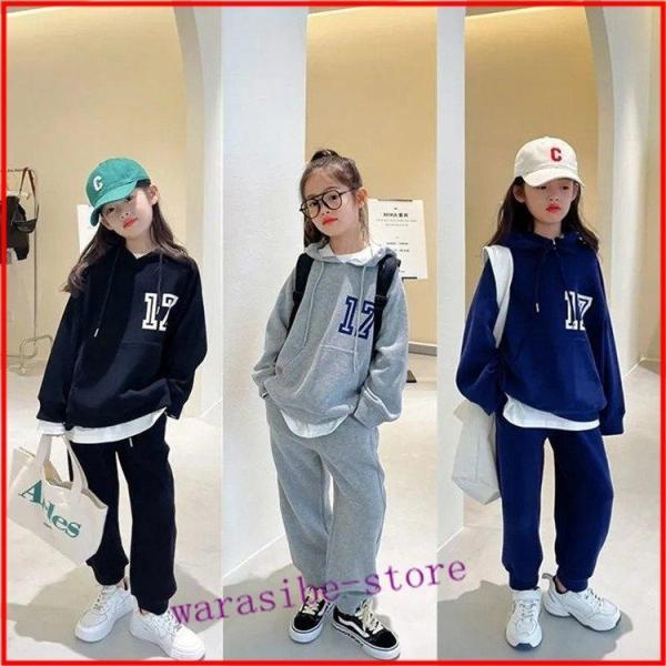 商品説明：ジャージ キッズ 女子 上下 長袖 春秋着2点セット 子供服 セットアップ Tシャツ 長ズボン トレーナー スポーツウェア 運動着 可愛い おしゃれ 新品セット内容：ス+ズボン 2点セット状態：新品生地：コットン/ポリエステル　★...