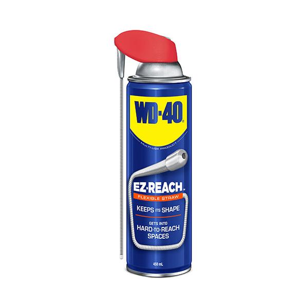 防サビ潤滑剤 WD-40 MUP EZリーチ 450ml (ノズル付き 防錆剤 防サビスプレー 汚れ落とし 洗浄 WD)●自由に曲がるノズル、持続性の高い防サビ潤滑剤です。●防サビ・サビ、汚れ落とし・洗浄。●炭酸ガス（CO2）を使用する事で...