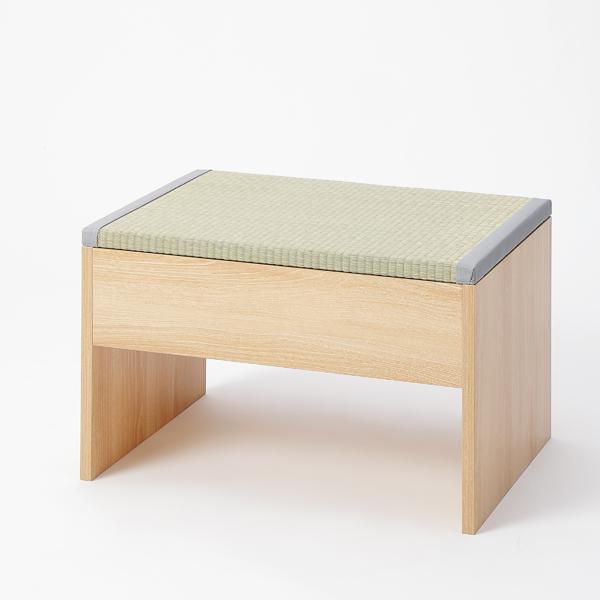 畳収納付きベンチ 60×43×39cm ナチュラル×い草グレー  (ダイニングベンチ 収納ボックス 座面収納 リビング 大島屋)●収納もできる畳の座面のベンチです。●組み合わせで小上がりスペースやベッド等幅広く使えます。●へたりにくい高弾力...