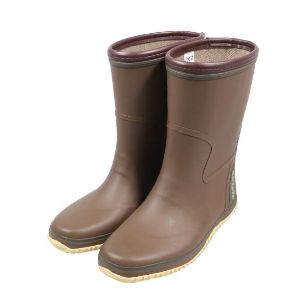 婦人用 ブーツ 長靴 ロール底 ショート丈 ブラウン (L) 23.5〜24.0cm LB-510 (女性用 レディース 作業靴 作業ブーツ 長靴 吸汗速乾 簡単着脱 畑 菜園 ガーデニング 園芸用品 コーコス信岡 CO-COS)●土や小石...
